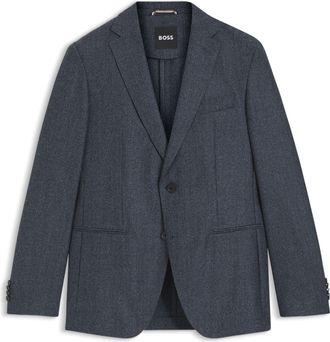 BOSS Herren C-Huge-251 Slim-Fit Sakko aus fein gemusterter Schurwolle Hellblau 52