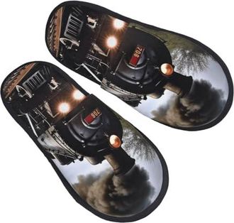 Generic Pantoufles En Coton Train À Vapeur Doux Slippers Antidérapantes Pantoufles Pour Outdoor DIntérieur Voyage L