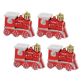 BESPORTBLE 4 St&uuml;ck Kleiner Roter Weihnachtszug Anh&auml;nger Weihnachtsbaumschmuck zum Aufh&auml;ngen Kleiner Zug Deko f&uuml;r Innenr&auml;ume Festliche Weihnachtsbaumdekoration un