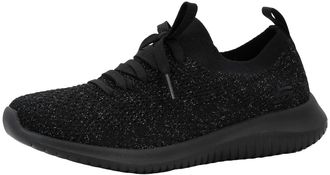 Skechers Womens Ultra Flex Salutations Black/Black Sneaker,37 EU