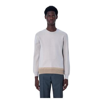 Maison Margiela Fein gestrickter Pullover mit Rundhalsausschnitt - - Knitwear - Herren - Beige - L