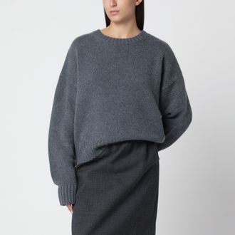Extreme Cashmere Grauer Rundhalspullover aus Kaschmir