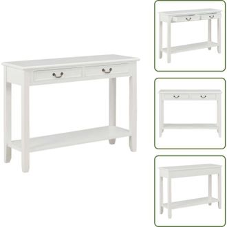 vidaXL Konsolentisch Wei&szlig; 110 x 35 x 80 cm Holz - Konsolentisch - Wohnzimmerm&ouml;bel - Wei&szlig;er Tisch - Holztisch - Beistelltisch