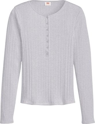 Levi's Damen Dry Goods Vacationer Long-Sleeve Henley-Hemd, Starstruck Heather G, Medium