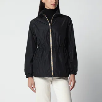Burberry Schwarze Nylonjacke mit Rei&szlig;verschluss