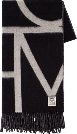 Toteme Monogram Wool Scarf - Black