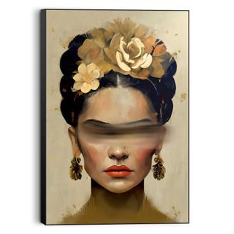Reinders Wandbild, Frida in ocker, Wohnzimmer, Bilder, Wanddeko, Room Decor, MDF, Gold, 90 x 60