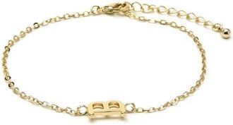 Luxenter Bracelet Alphabet finition or 18 carats - Lettre B, taille unique, Métal, Sans pierre précieuse