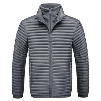 Generic Veste l&eacute;g&egrave;re pour homme, manteau dhiver chaud et isol&eacute;, matelass&eacute;e, fermeture &eacute;clair int&eacute;grale, veste d&eacute;contract&eacute;e, grise, taille M