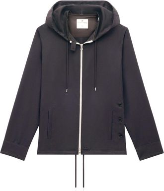 Courr&egrave;ges Twill-Jacke mit Rei&szlig;verschluss - Schwarz