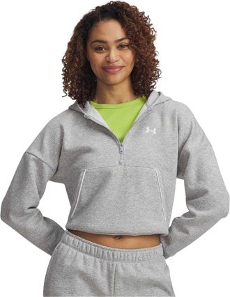 Under Armour Rival Sweatshirt f&uuml;r Damen, mit Kapuze, leger (Grauheide)
