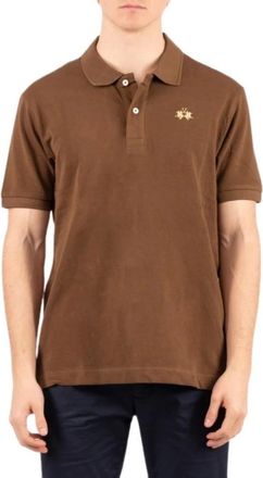 La Martina Homme, Tops, Brun, Taille: M Polo &agrave; Manches Courtes Coupe Classique
