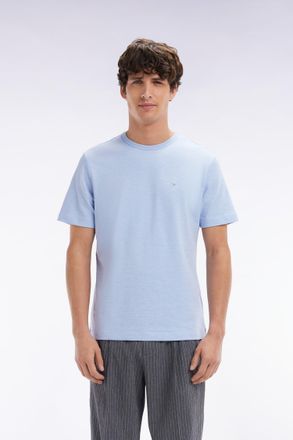 Eden Park T-shirt En Jersey De Coton Slub Ciel Coupe Droite
