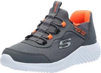 Skechers Gar&ccedil;on Bounder Brisk-Burst Fashion-Sneakers, Charcoal Black Synthetic Textile Black TR, 27.5 EU