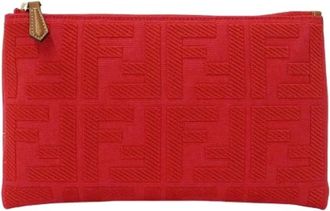 Fendi unisex, Pre-owned, Rouge, Taille: ONE Size Pochette Vintage en Toile Pre-owned