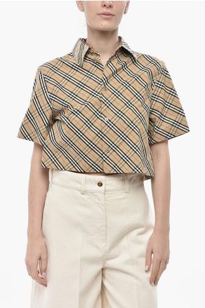 Burberry Cropped Fit Cotton Tartan Shirt size 42