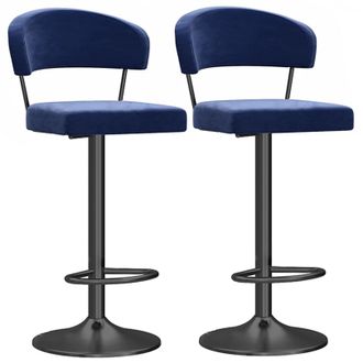 Generic H&ouml;henverstellbare Barhocker, drehbare hohe K&uuml;chen- und Esszimmerst&uuml;hle mit R&uuml;ckenlehne, Samt-Hocker, geeignet f&uuml;r K&uuml;cheninseln