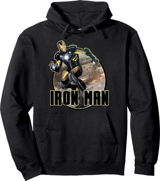 MARVEL Iron Man Epic Landing Shakes The World Emblem Pullover Hoodie