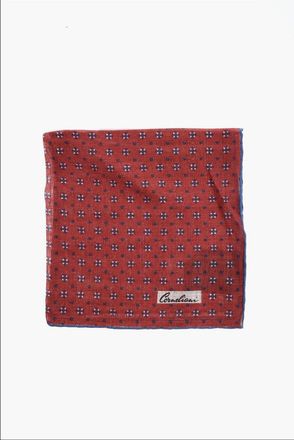 Corneliani Patterned Cotton and Linen Pocket Square size Unica