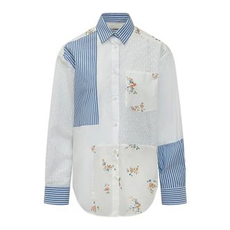 Msgm Msgm, Femme, Blouses et Chemises, Multicolore, Taille: 40 FR Chemise Patchwork Florale