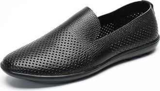 Generic Mocassins classiques Penny pour homme en cuir v&eacute;ritable &agrave; enfiler, doux et confortable, Noir creux., 40 2/3 EU