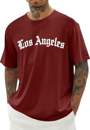 Generic T-shirts &agrave; col rond &agrave; manches courtes pour homme - L&eacute;ger - Pour les loisirs - Confortable et respirant - Extensible - Disponible dans de nombreuses co