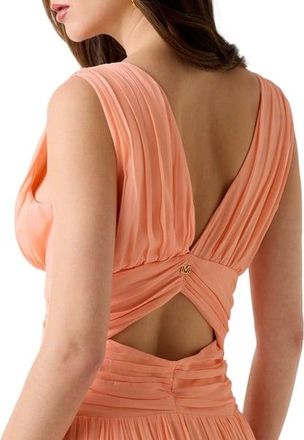 Guess Robe longue pliss&eacute;e d&eacute;collet&eacute; V