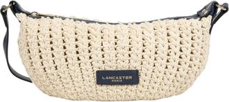 Lancaster Femme, Sacs, Bleu, Taille: ONE Size Petit Sac Besace Tress&eacute; Coton