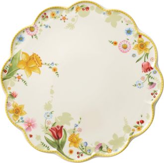 Villeroy & Boch Spring Awakening Tortenplatte Blumenwiese 33 Cm, Servierplatte Ostern, Kuchenplatte, Oster Deko, Deko Geschenk Ostern, Premium Porzellan