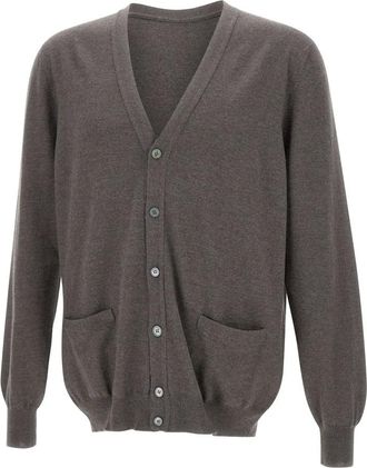 Gran Sasso Homme, Pulls, Brun, Taille: 4XL Cardigan en laine m&eacute;rinos extra-fine