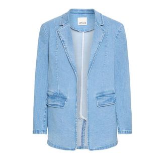 Ichi Hellblauer Gewaschener Denim-Blazer - - Jackets - Damen - Blau - M