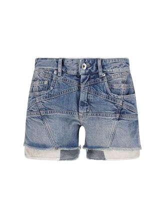 Rick Owens Denim Shorts Lana Cutoff