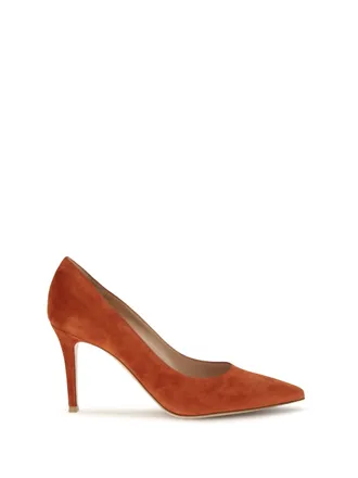 Gianvito Rossi Suede Stiletto Pumps - Red