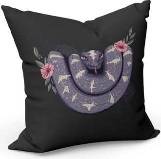 Fabulous Kissen Kissen mit Kissenbezug 40x40 cm Viper Snake Illustration Gothic Tattoo Drawing Digital