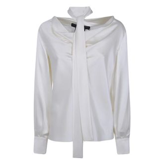 Max Mara Chemise Classique Fiocchi en Soie - Femme - Blouses et Chemises - Blanc - Taille: 38 FR