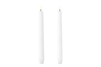 Uyuni Candles Piffany Copenhagen Lighting flammenlose LED-Kerzen, batteriebetrieben, konisch, mit Schalter Nordisches Wei&szlig;, Doppelpack (Nordisches Wei&szlig;, W2,3 x H25 