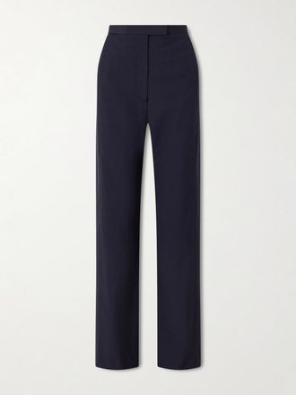 Khaite Pantalon Droit En Laine Borden - Bleu