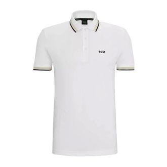 HUGO BOSS Homme, Tops, Blanc, Taille: S Polo à logo contrasté modèle Paddy