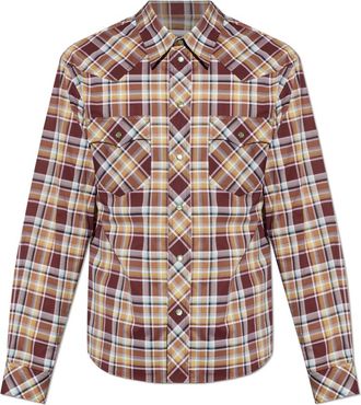 Versace Homme, Chemises, Multicolore, Taille: XL Chemise Slim en Popeline de Coton &agrave; Carreaux