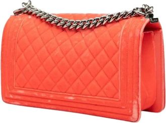 Chanel Sac bandouli&egrave;re en velours Pre-owned - Femme - Pre-owned - Orange - Taille: ONE Size