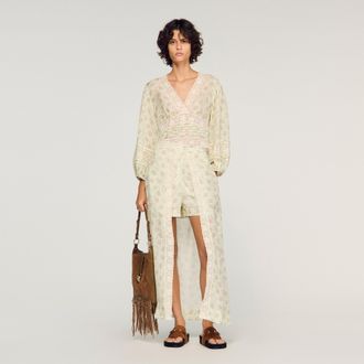 Sandro Kurzes Top mit Blumenprint