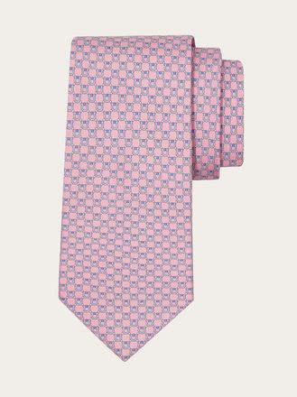 Ferragamo Herren Seidenkrawatte mit Gancini-Print Rosa