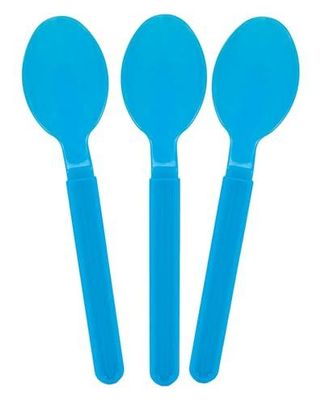 GiòStyle GioStyle Set mit 3 Löffeln aus lebensmittelechtem Kunststoff | 19 cm | Türkis | Made in Italy | Perfekt für Partys, Picknicks, Camping | Linie Trippy