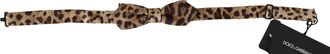 Dolce & Gabbana Brown Leopard Silk Adjustable Neck Papillon Men Bow Tie