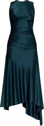 Victoria Beckham draped asymmetric midi dress - Gr&uuml;n