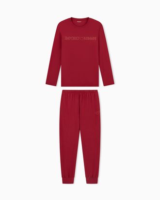 Emporio Armani Herren Megalogo Pajamas Set Pyjamaset, rot, S