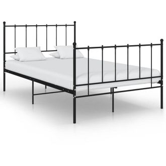 vidaXL Bett Schwarz Metall 120x200 cm Vidaxl