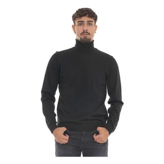 HUGO BOSS Rollkragenpullover mit Logo - - Knitwear - Herren - Schwarzk - M
