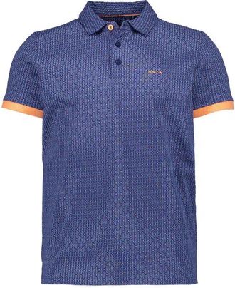 N.Z.A. Herren Polo-Shirt blau gemustert
