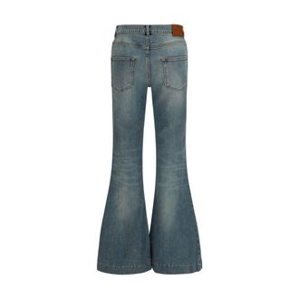 Alexander McQueen Flared Cotton Jeans - Blue